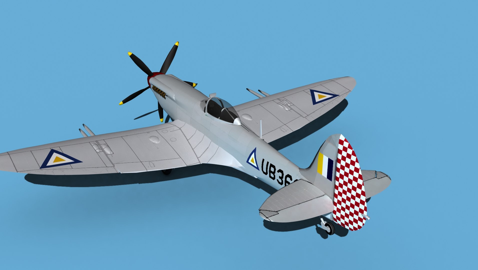 3D Supermarine Spitfire Mk XXII V13 Burma Model - TurboSquid 1925746