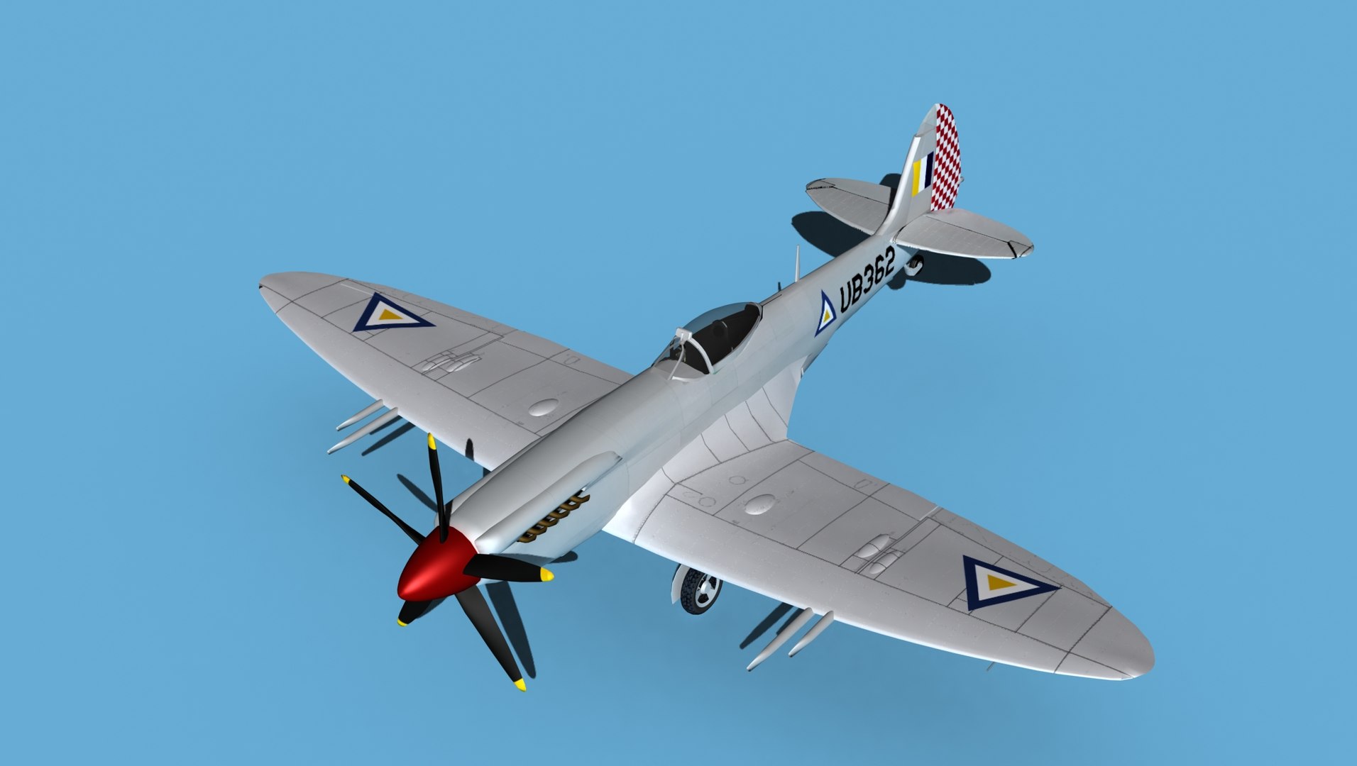 3D Supermarine Spitfire Mk XXII V13 Burma Model - TurboSquid 1925746