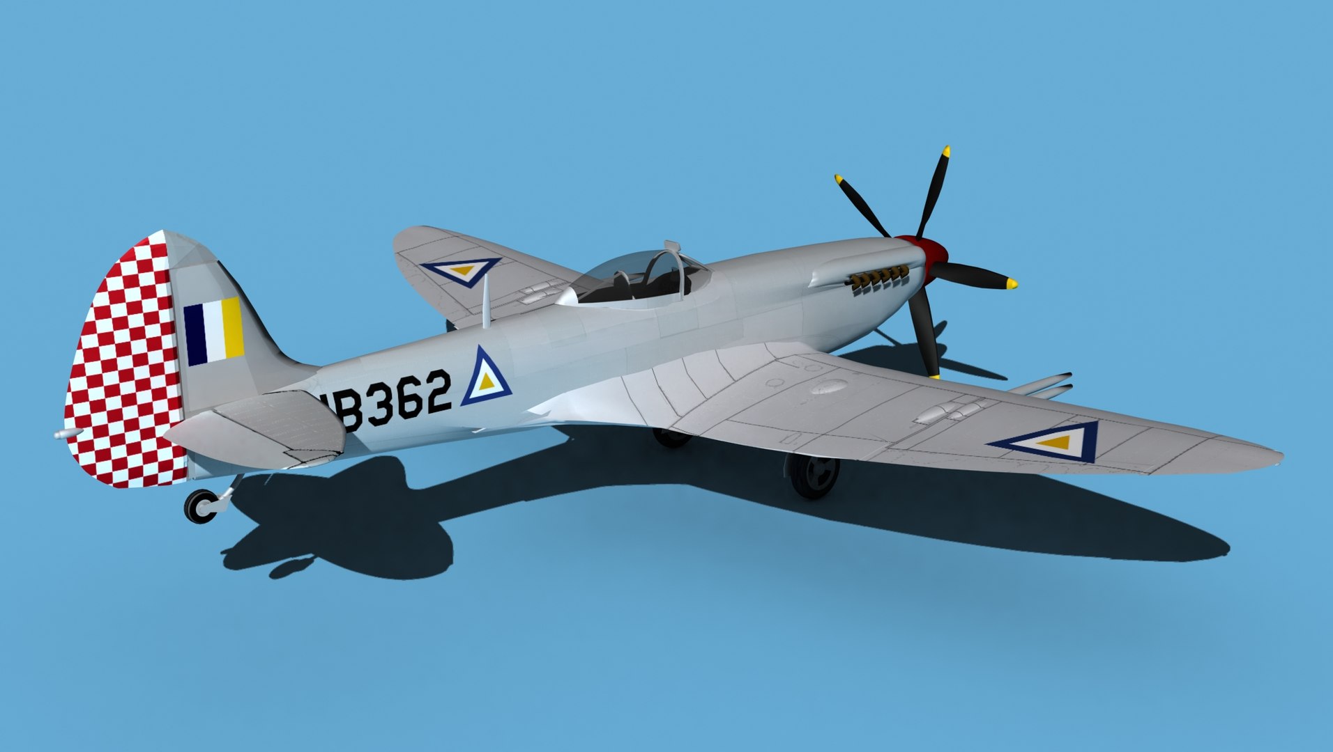 3D Supermarine Spitfire Mk XXII V13 Burma Model - TurboSquid 1925746