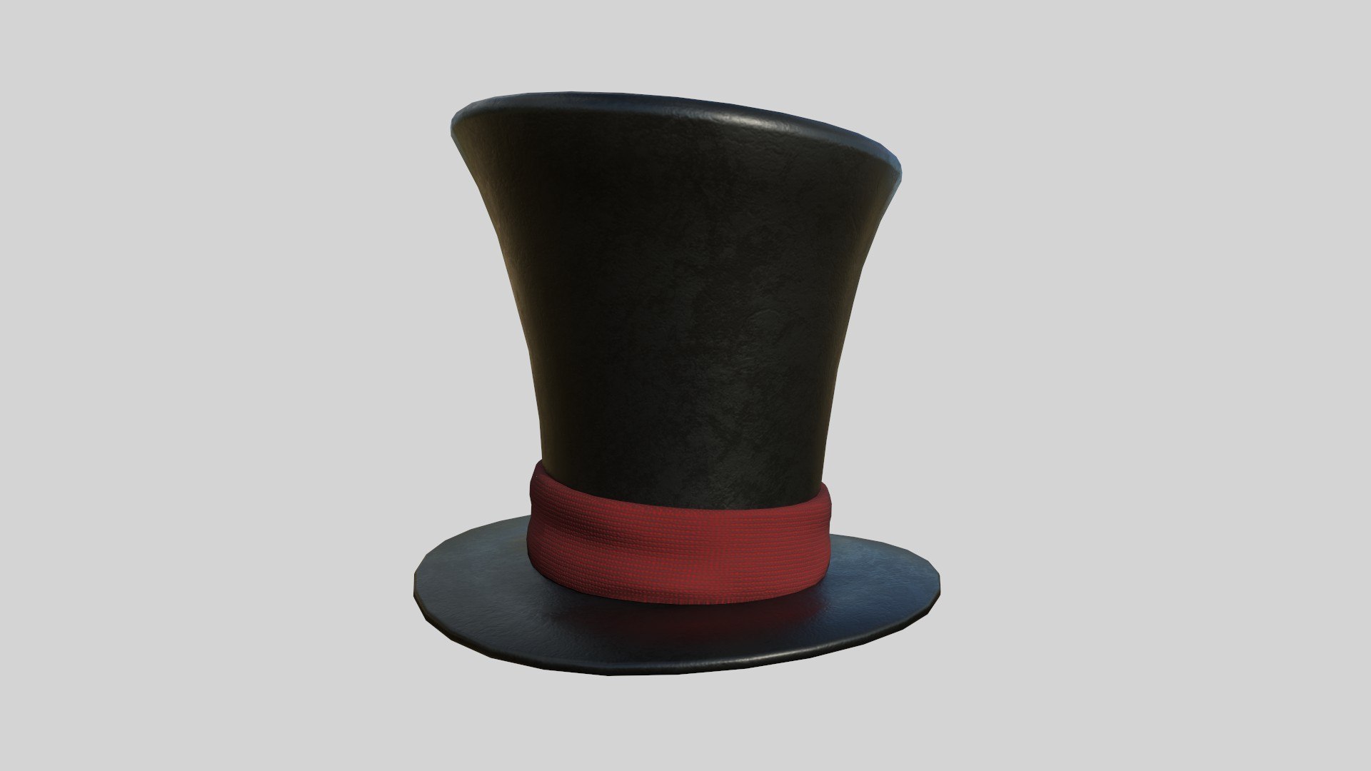 3D Top Hat 06 Leather Red - Character Fashion Design - TurboSquid 1815603
