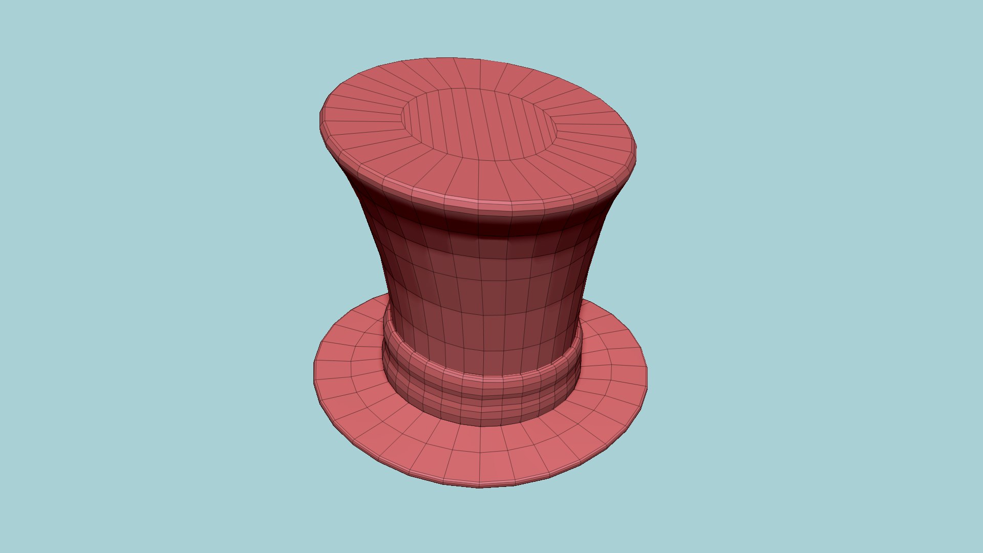 3D Top Hat 06 Leather Red - Character Fashion Design - TurboSquid 1815603