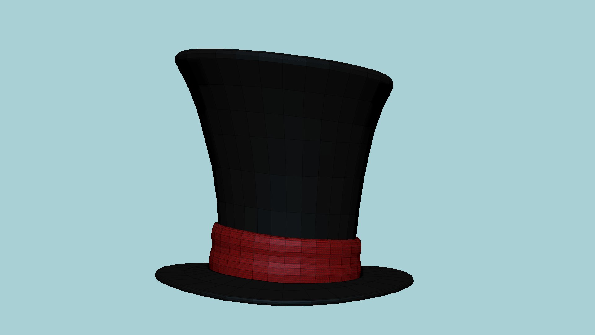 3D Top Hat 06 Leather Red - Character Fashion Design - TurboSquid 1815603