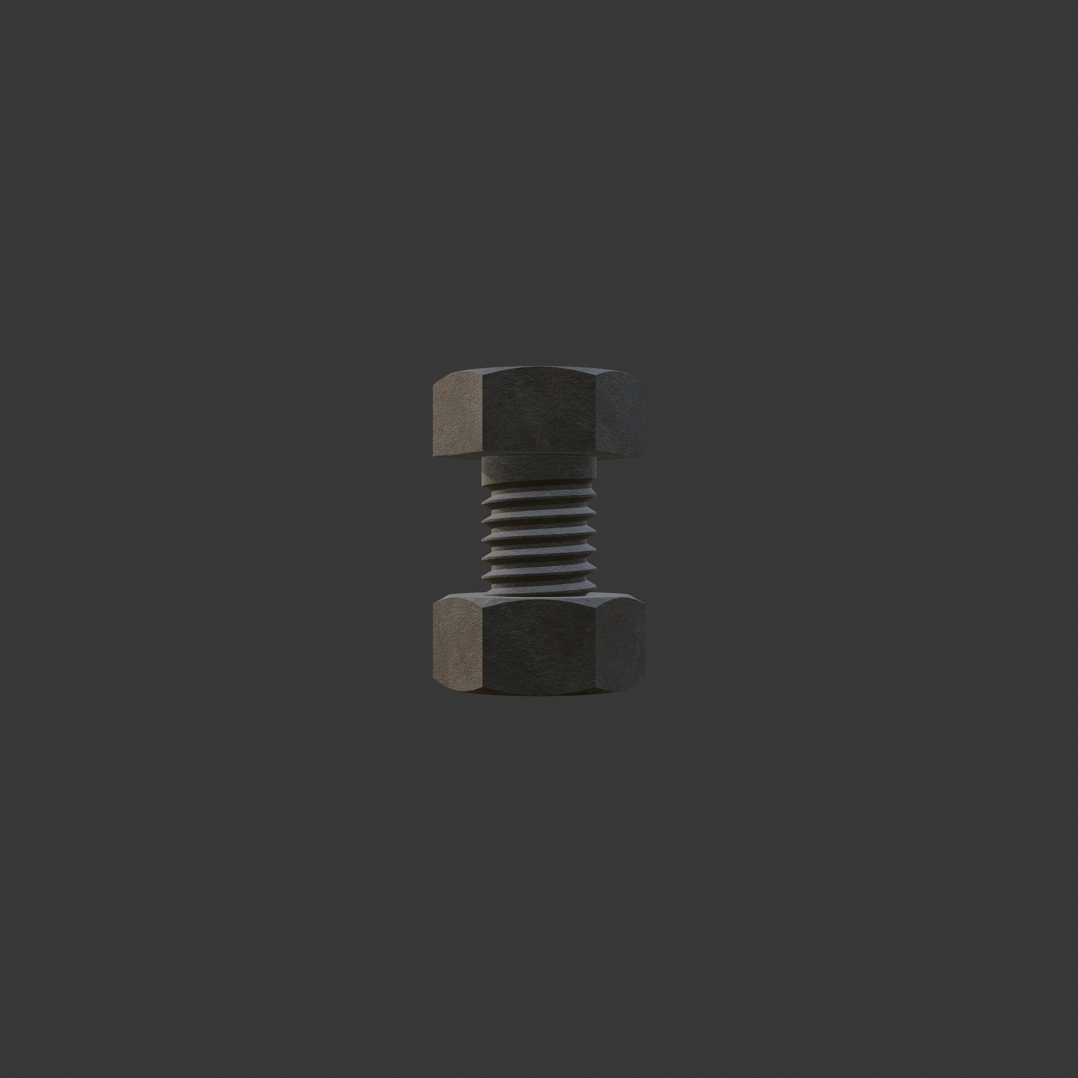 M5 육각 볼트 및 너트, 굵은 나사산, 녹슨 철 질감 3D 모델 - TurboSquid 2501612