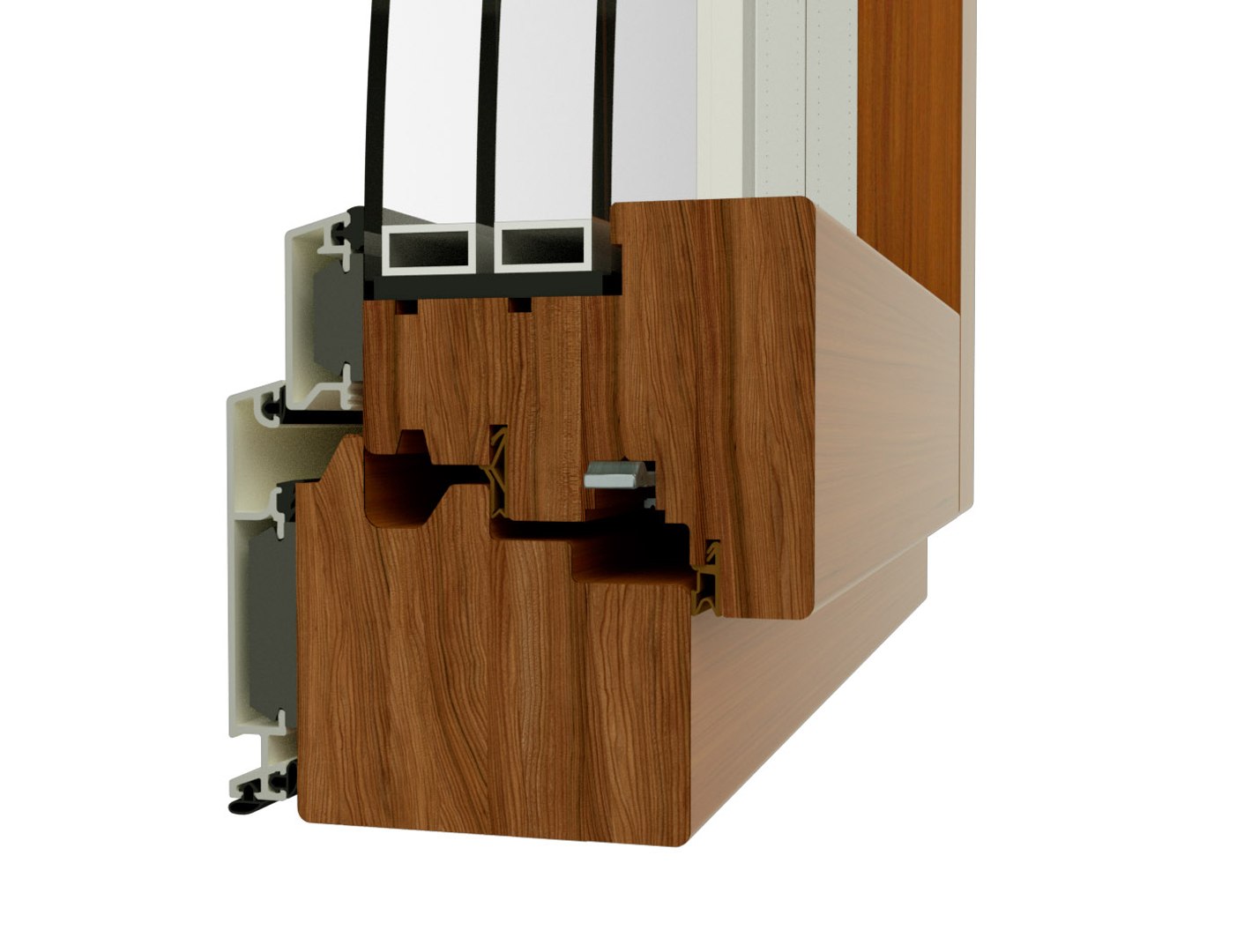 Section Wooden Window Triple 3D Model - TurboSquid 1310535