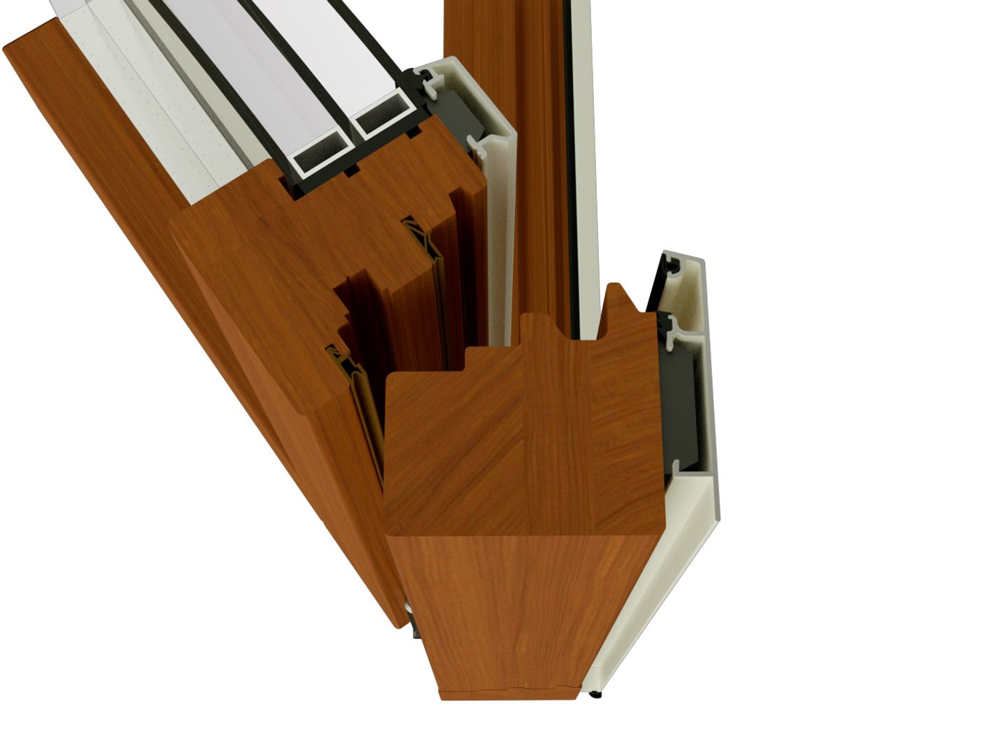Section Wooden Window Triple 3D Model - TurboSquid 1310535