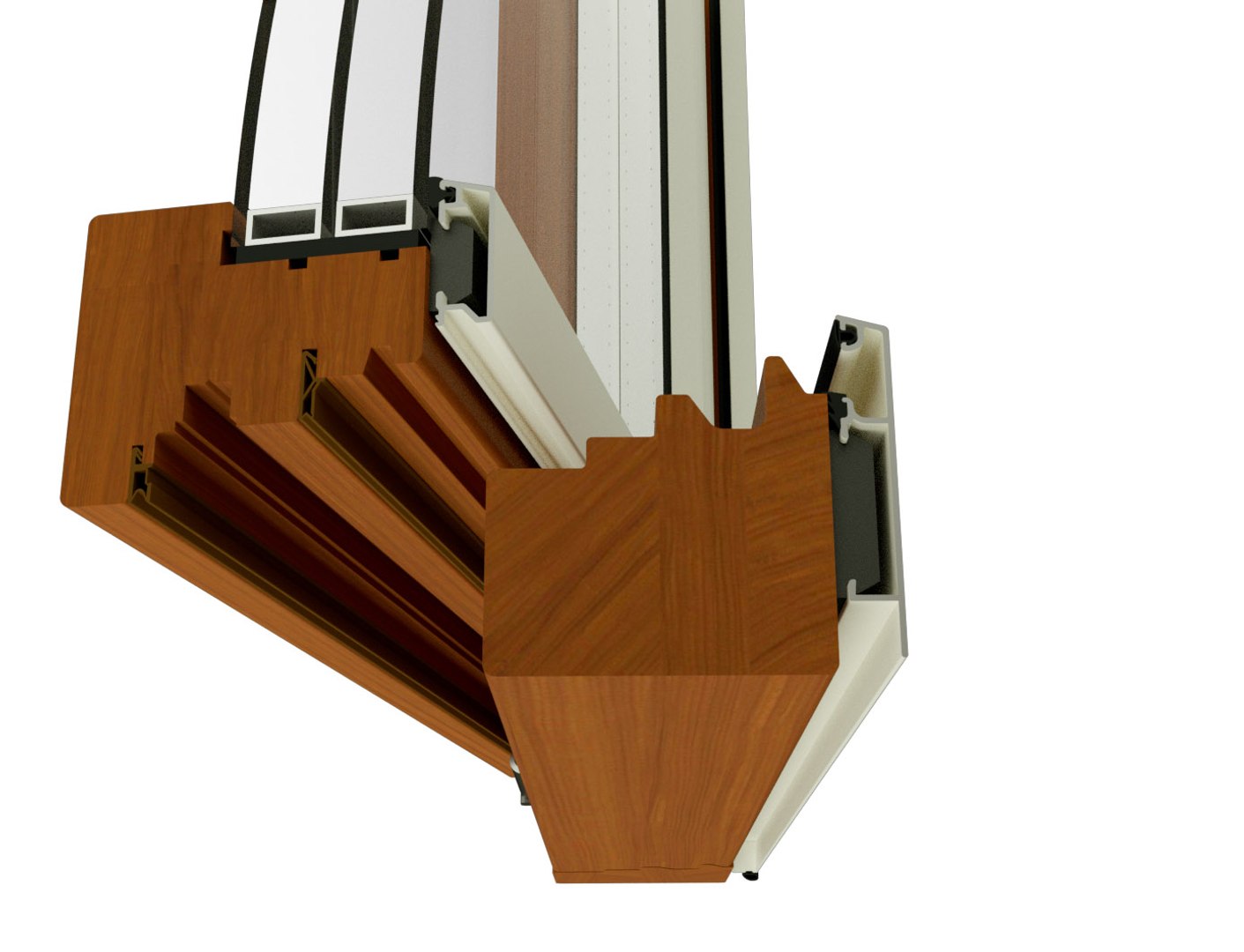 Section Wooden Window Triple 3D Model - TurboSquid 1310535