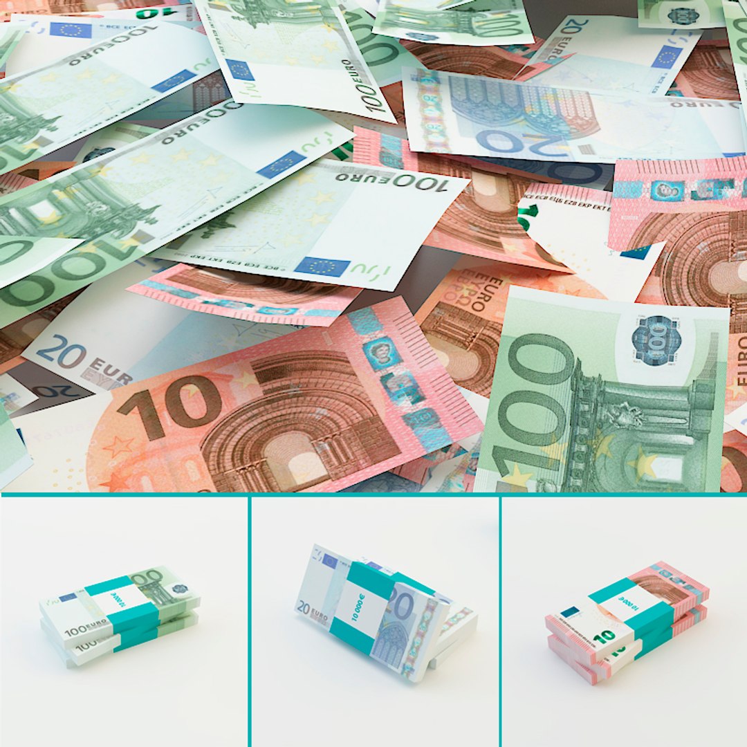3d Euro Banknotes