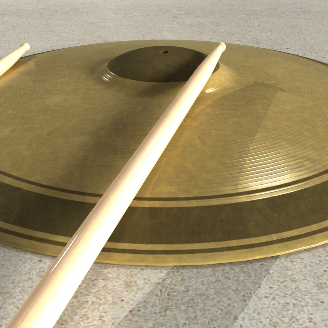 Photorealistic Cymbal Drumstick Sticks 3d Max