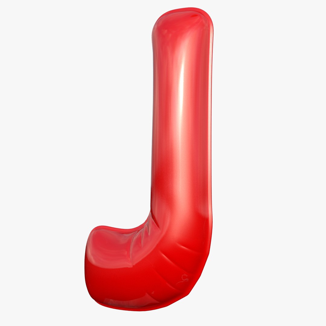 3D model foil balloon letter j - TurboSquid 1255924