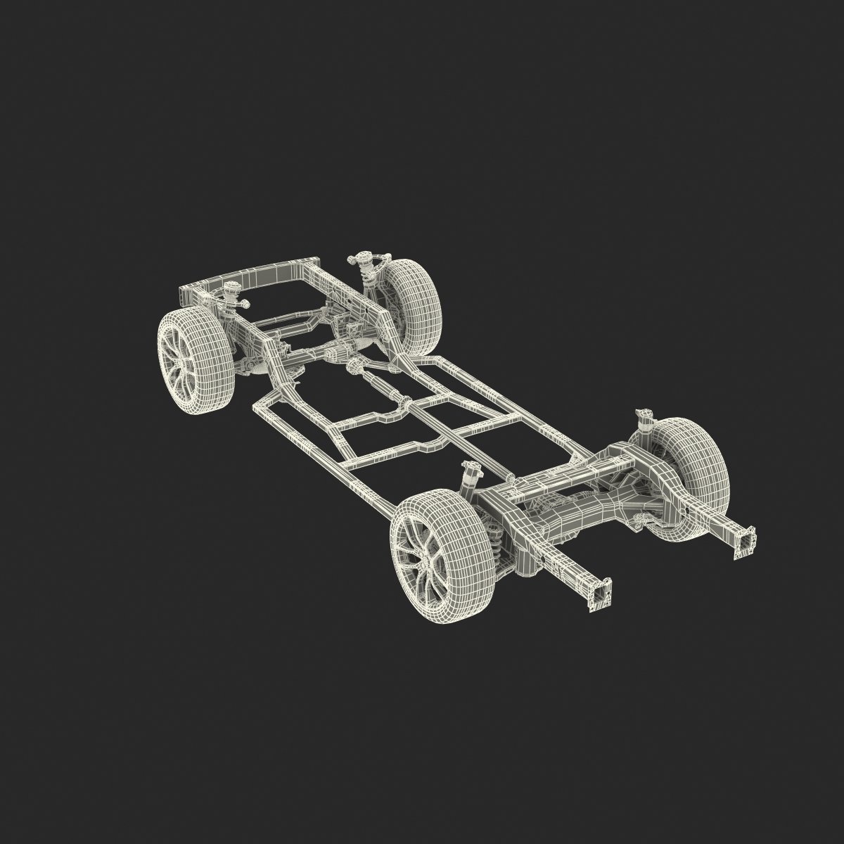 3d sedan chassis drivetrain model