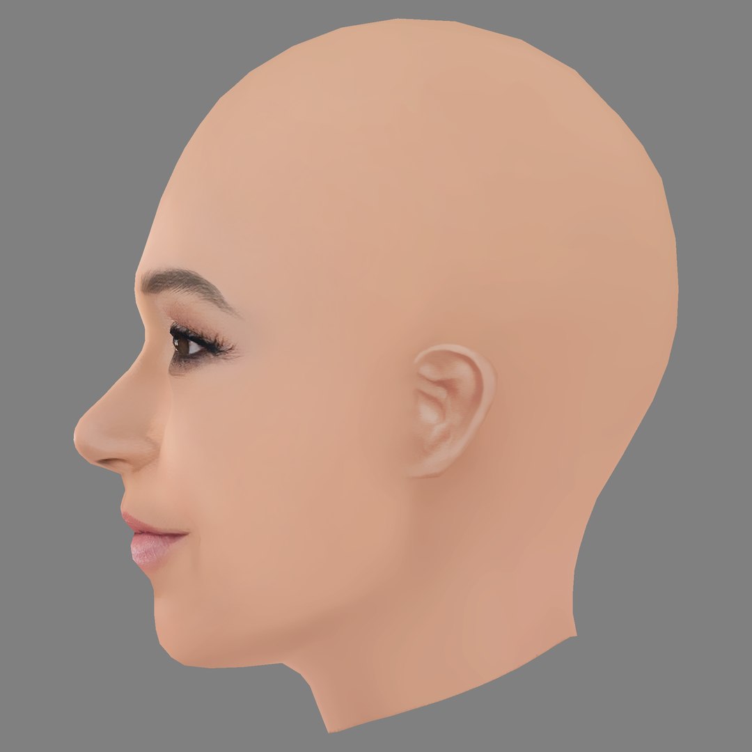 3D Britt Baron Head - No Hair - Low Poly Head For Game - TurboSquid 2311027