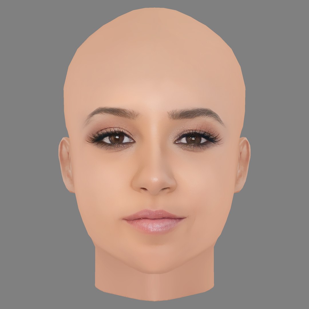 3D Britt Baron Head - No Hair - Low Poly Head For Game - TurboSquid 2311027