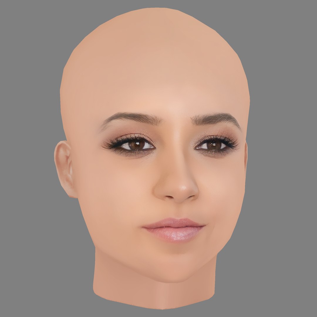 3D Britt Baron Head - No Hair - Low Poly Head For Game - TurboSquid 2311027