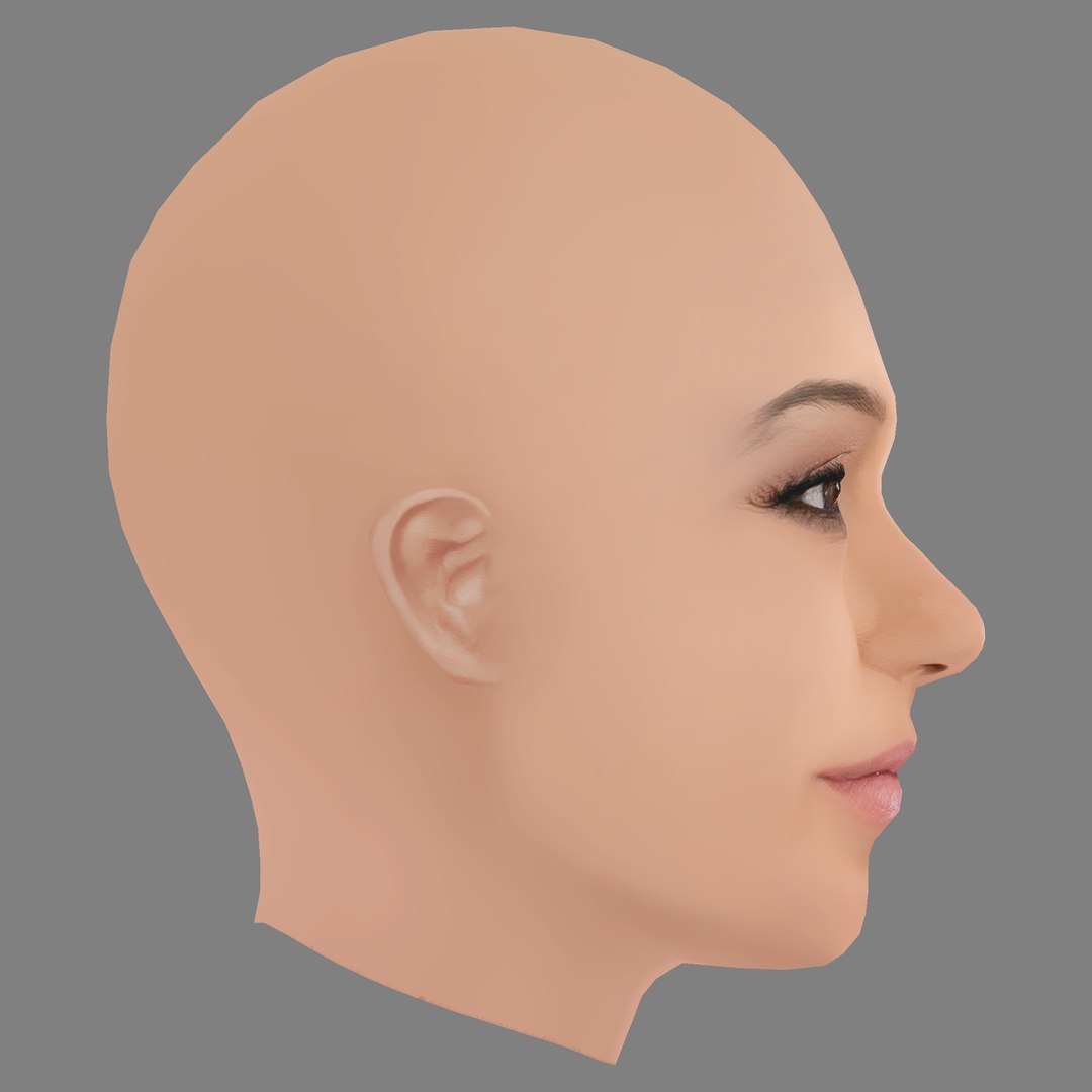 3D Britt Baron Head - No Hair - Low Poly Head For Game - TurboSquid 2311027