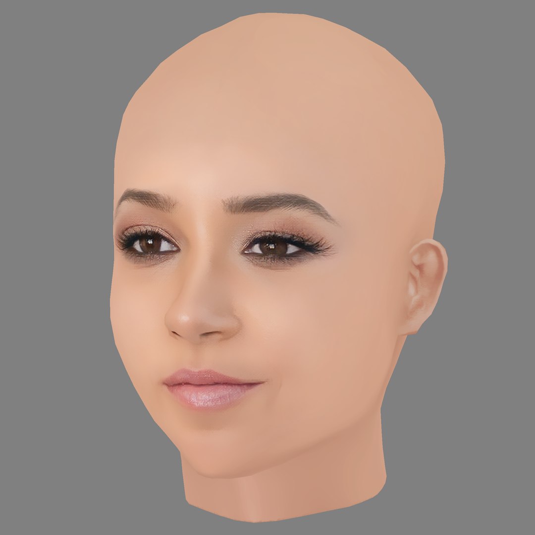 3D Britt Baron Head - No Hair - Low Poly Head For Game - TurboSquid 2311027