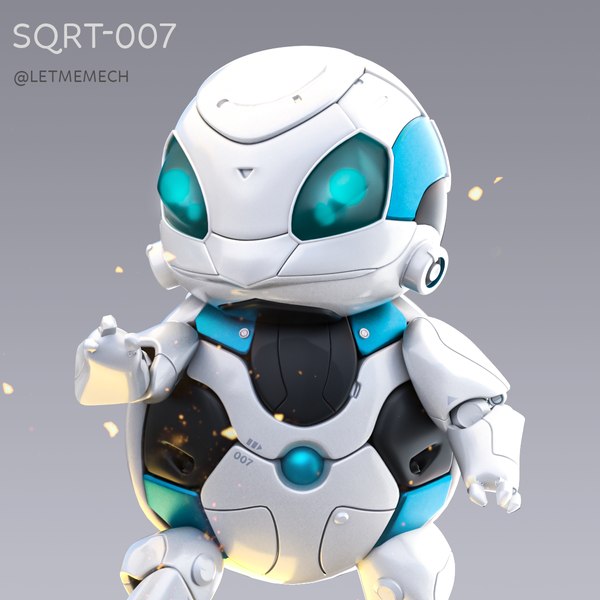 Mech Robot Turtle Cute Blue Futuristic Hitech Animal model - TurboSquid ...