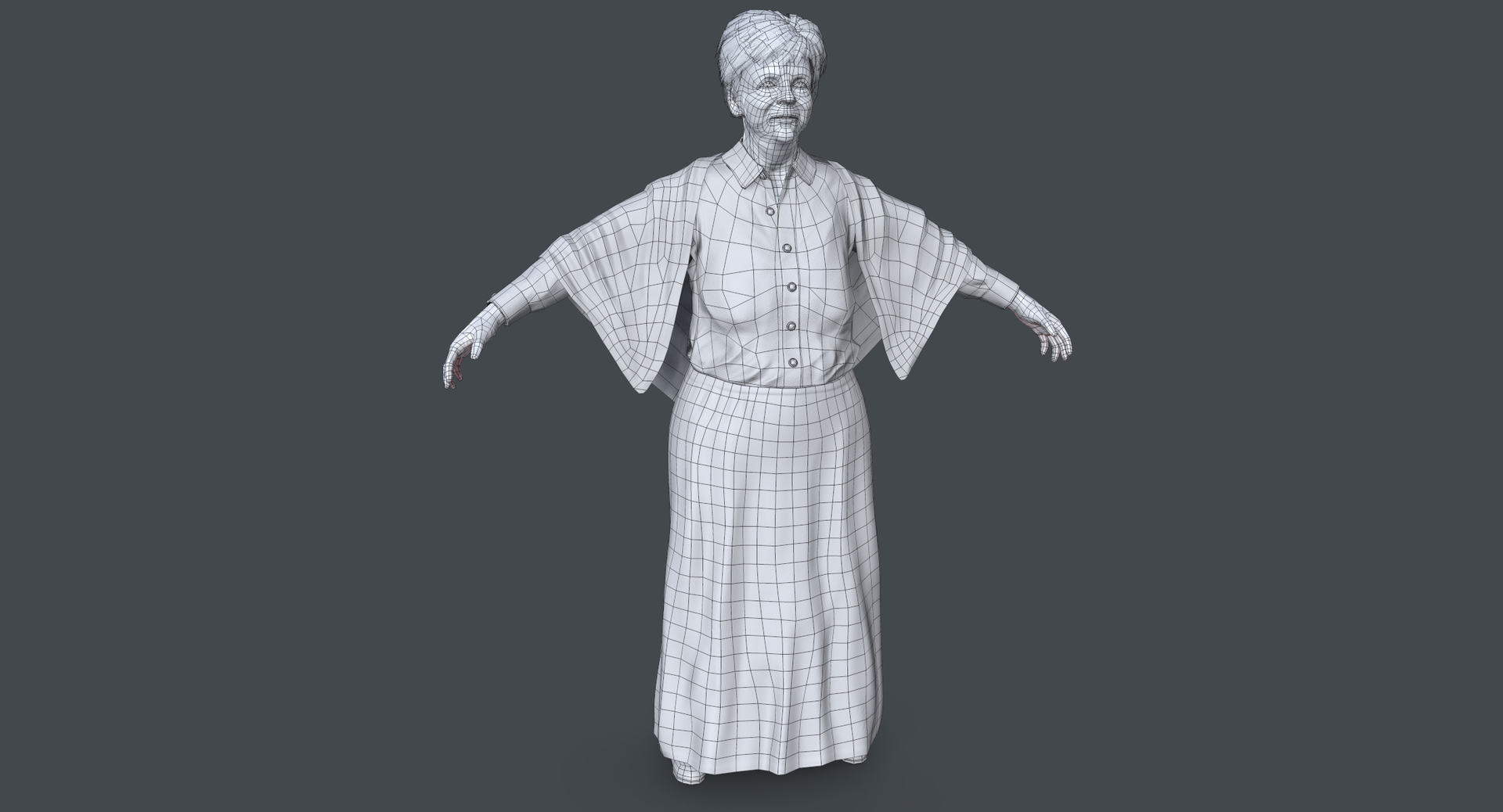 Grandma Body Clothes 3D Model - TurboSquid 1446877