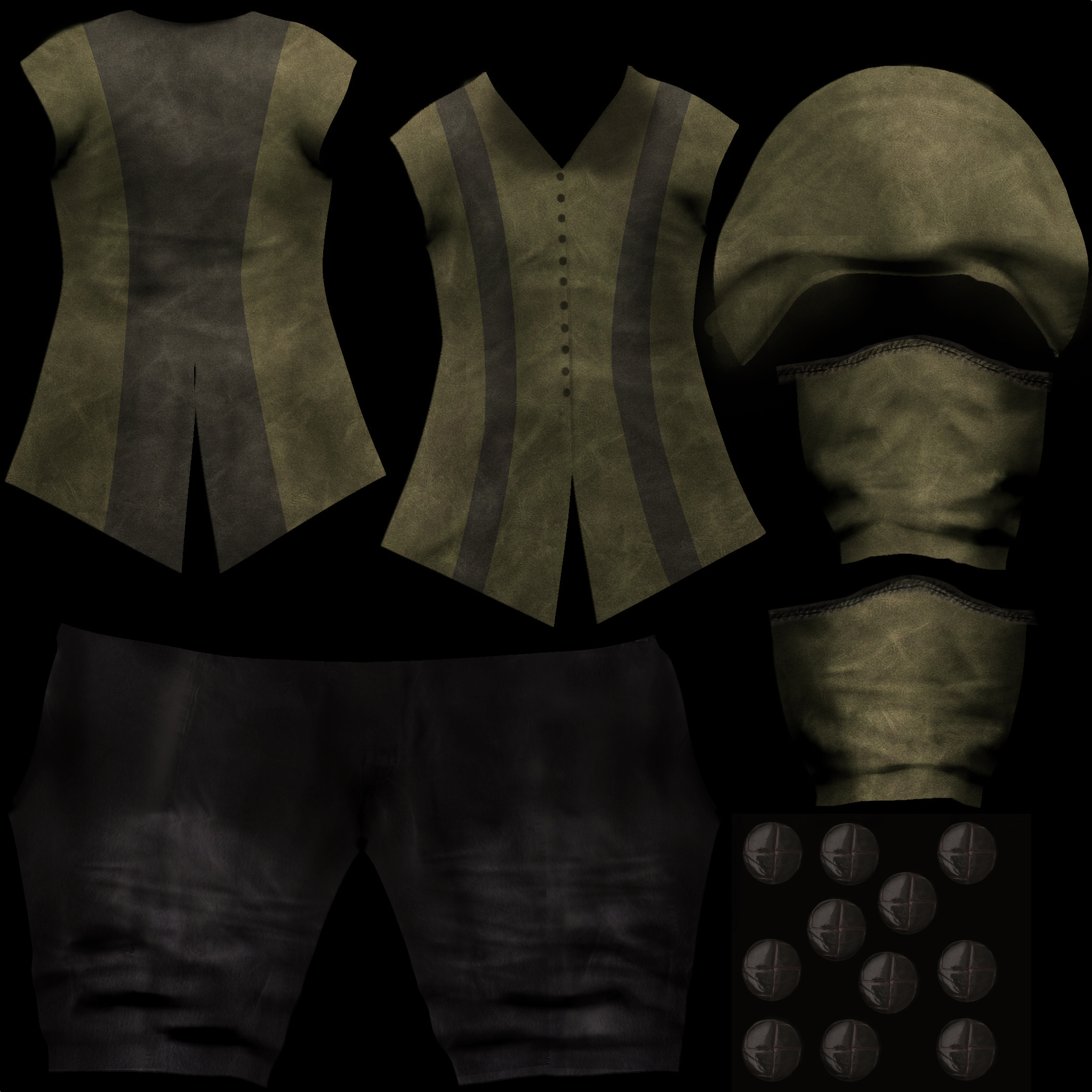 modelo 3d Traje de guardabosques medieval con capucha para hombre ...