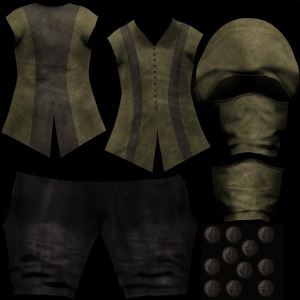 3D model Mens Medieval Hooded Ranger Outfit - TurboSquid 1845492