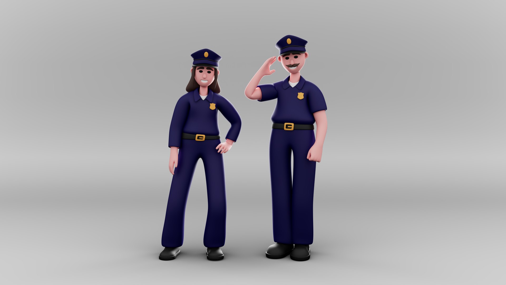 Policemen - Rigged 3D Characters 12 Animations Model - TurboSquid 2073957