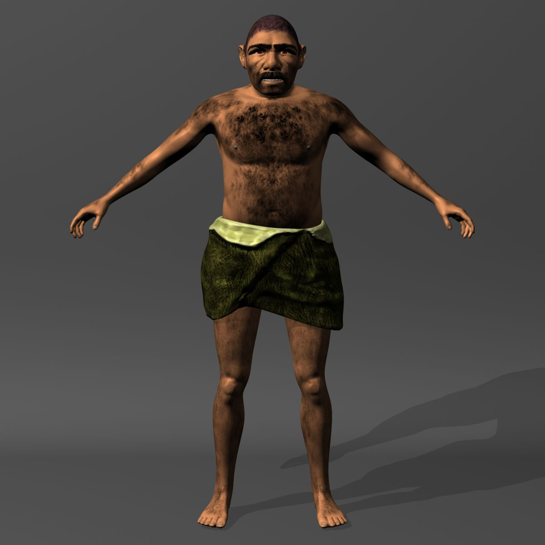 Neanderthal Man Caveman 3d Model