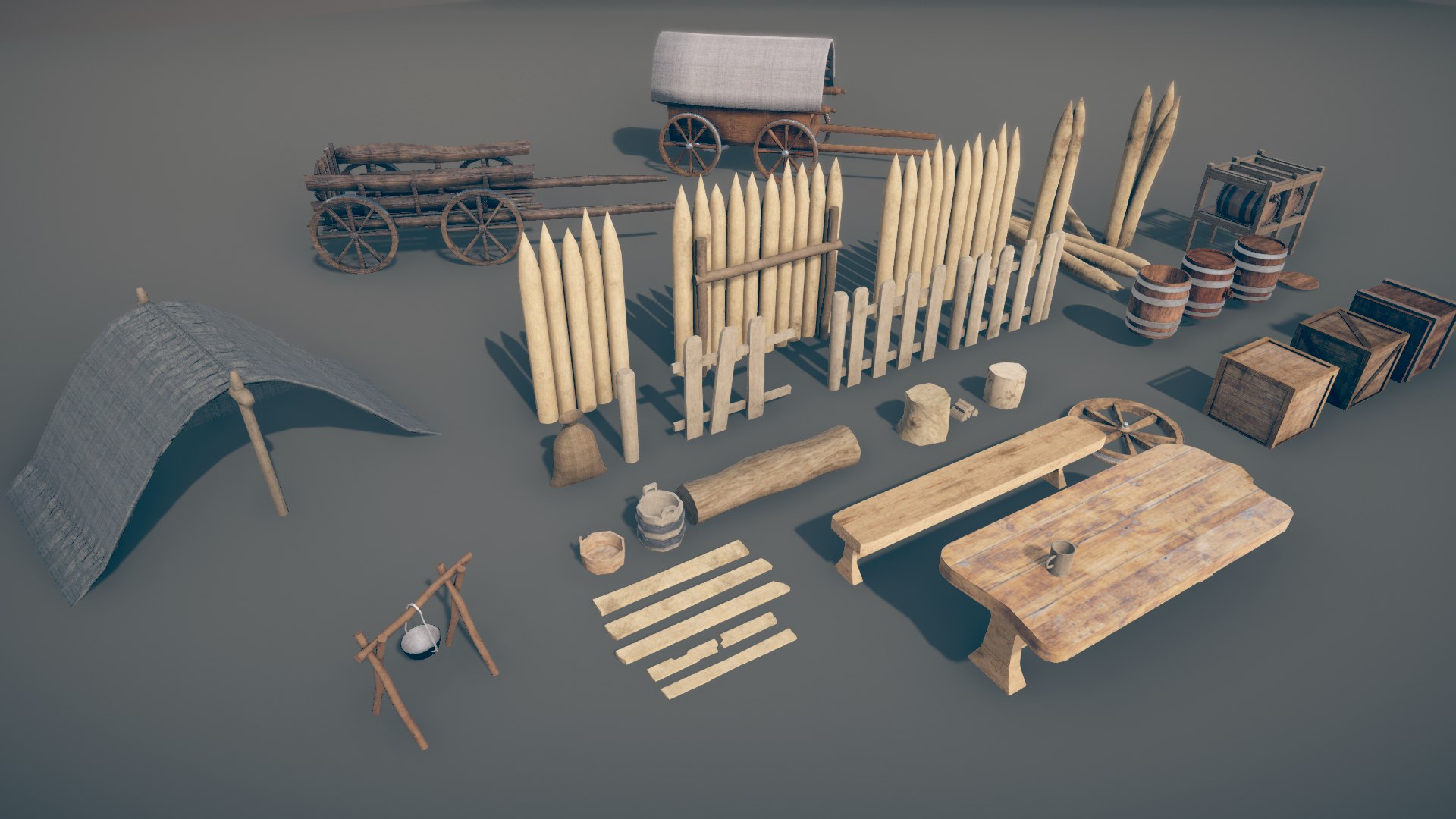 3D Medieval Props - Mega - TurboSquid 1407104