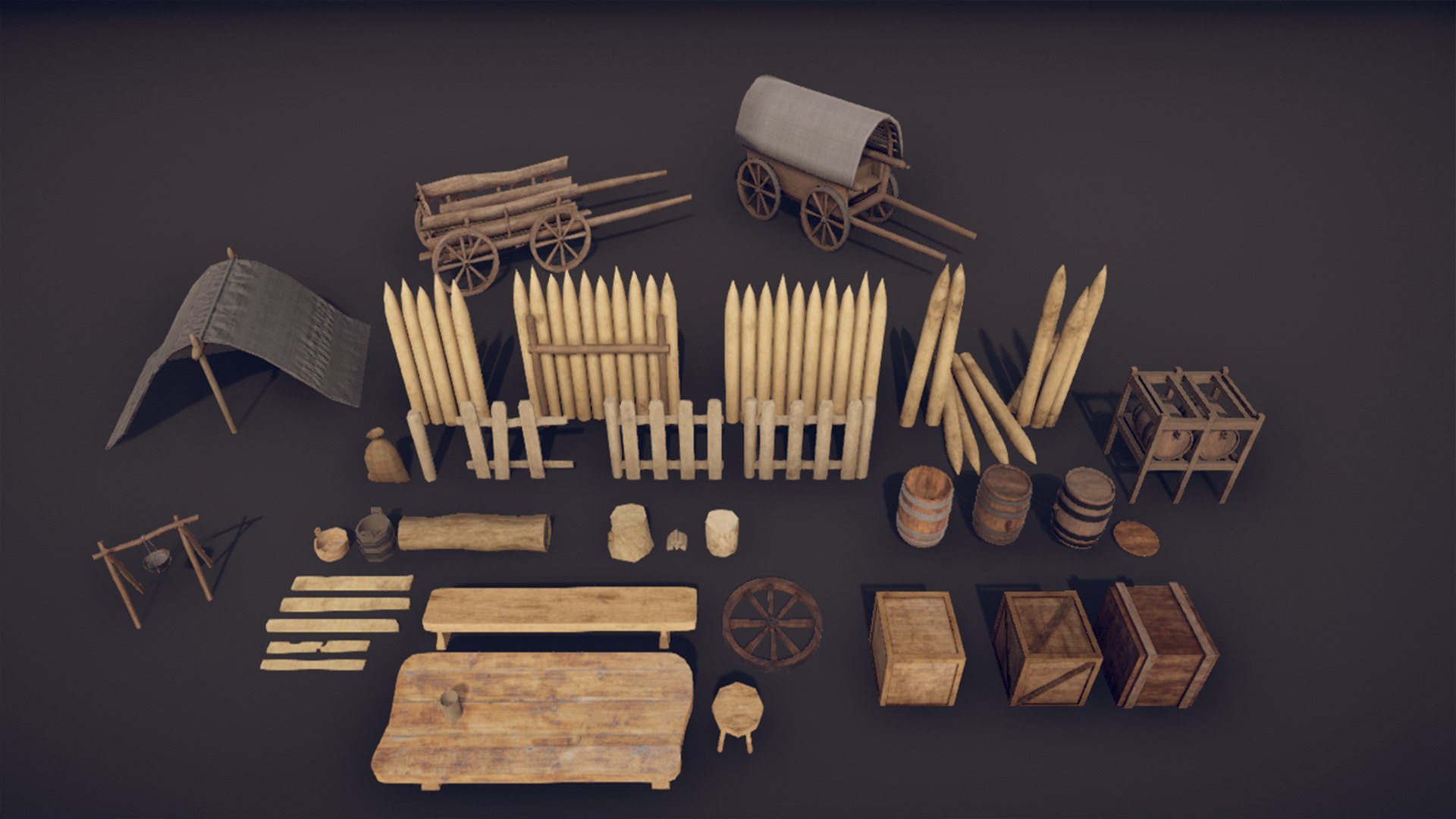 3D Medieval Props - Mega - TurboSquid 1407104