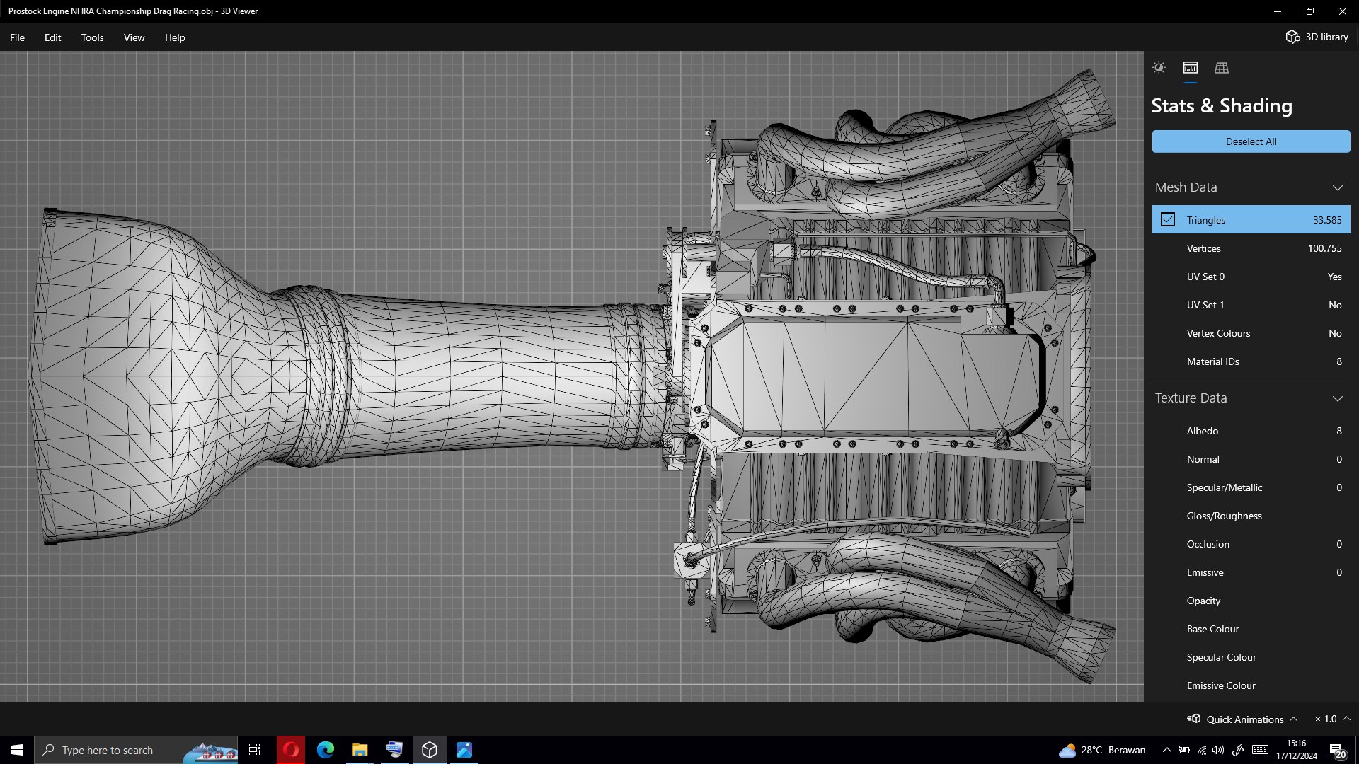 3D Prostock NHRA Drag Race V8 Engine - TurboSquid 2325566