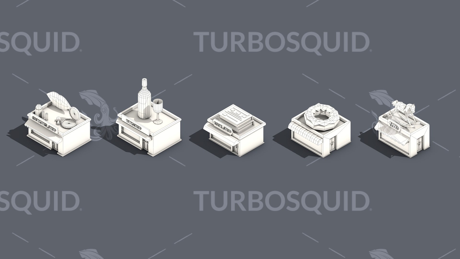 Low Poly Stores Shops Isometric Low-poly 3D Model 3D - TurboSquid 1720029