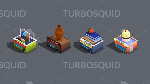 Low poly Stores Shops Isometric Low-poly 3D model 3D - TurboSquid 1720029