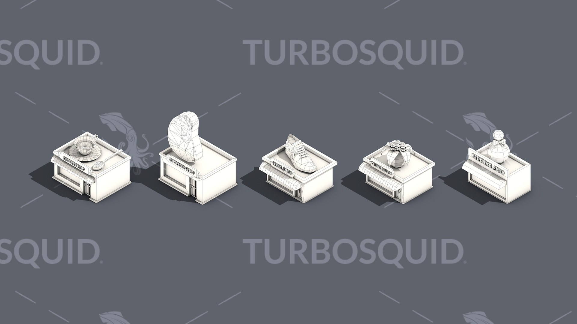 Low Poly Stores Shops Isometric Low-poly 3D Model 3D - TurboSquid 1720029