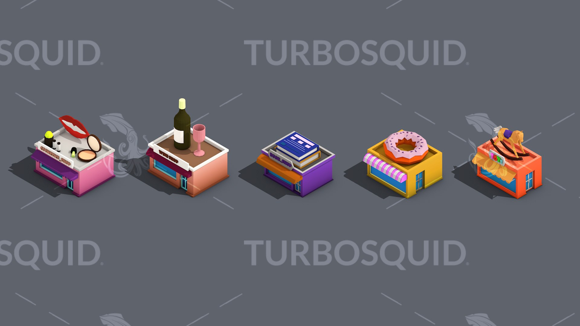 Low Poly Stores Shops Isometric Low-poly 3D Model 3D - TurboSquid 1720029