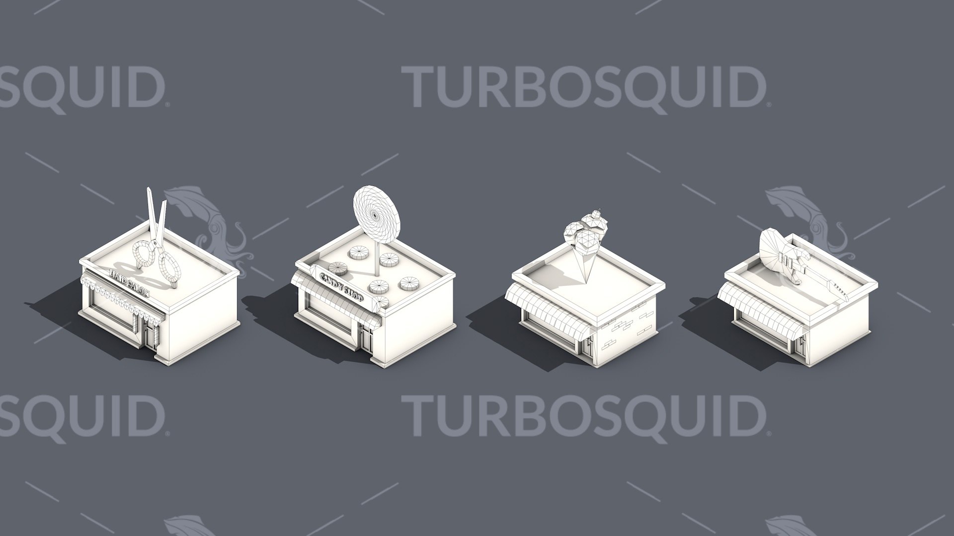 Low Poly Stores Shops Isometric Low-poly 3D Model 3D - TurboSquid 1720029