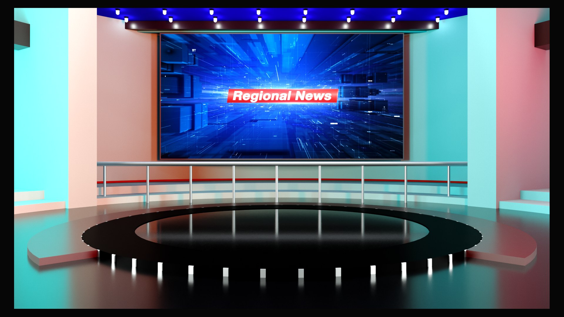 3D TV Virtual Set - TurboSquid 1729456