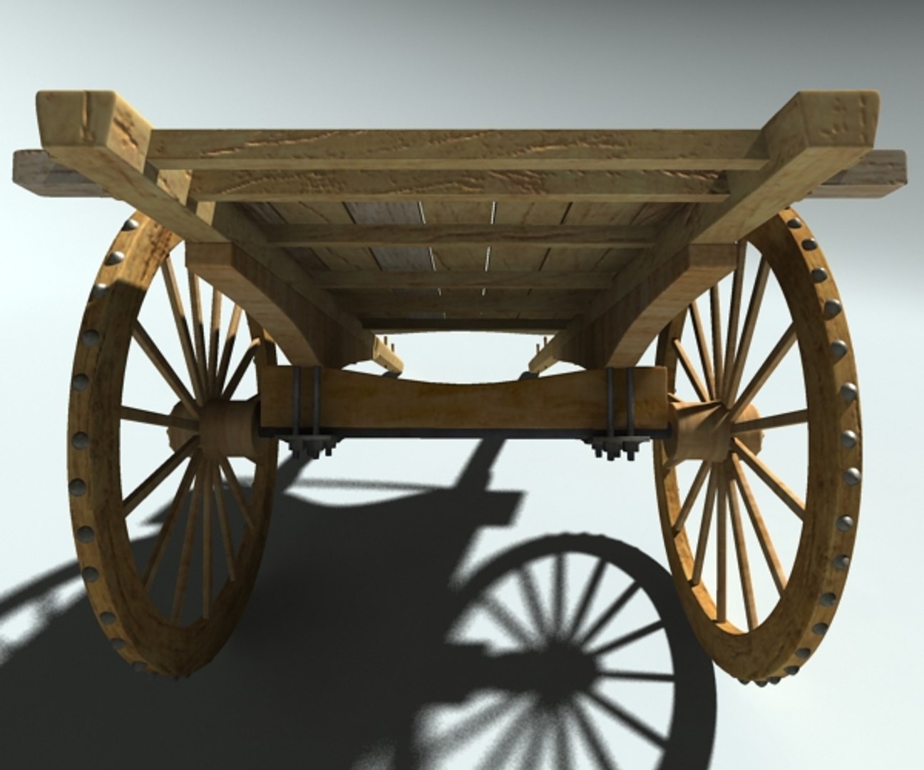 wooden cart 3d model