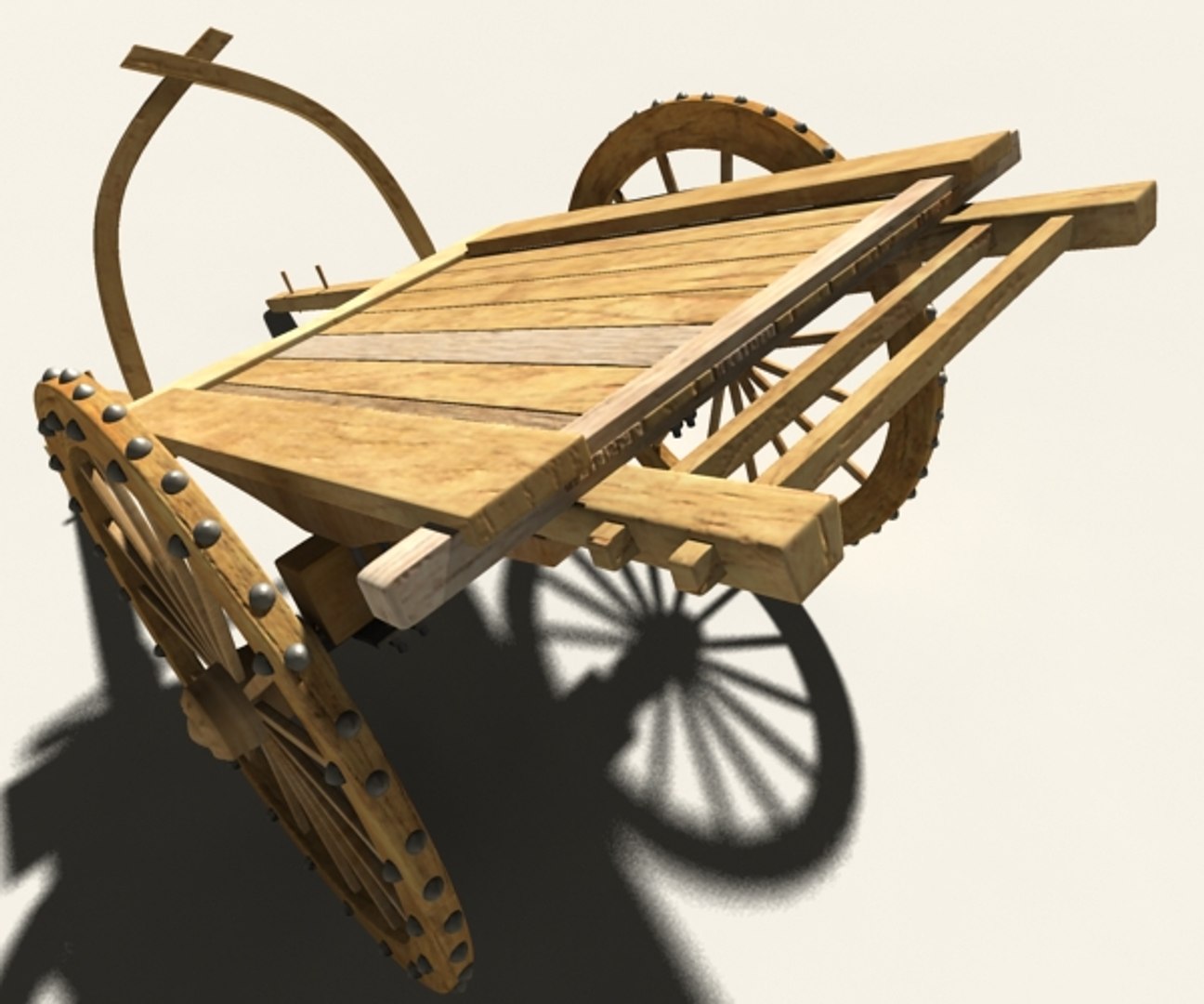 wooden cart 3d model