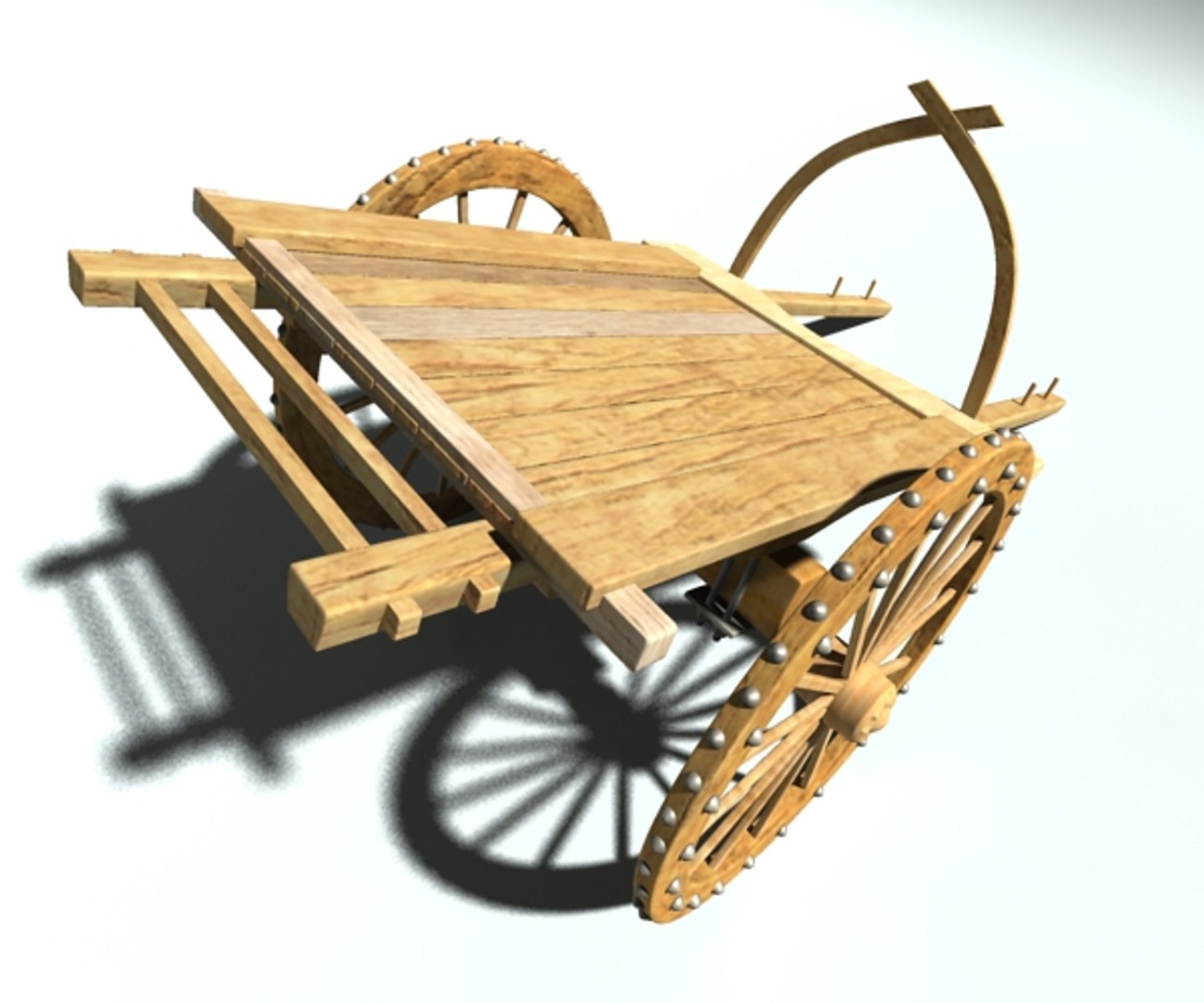 wooden cart 3d model