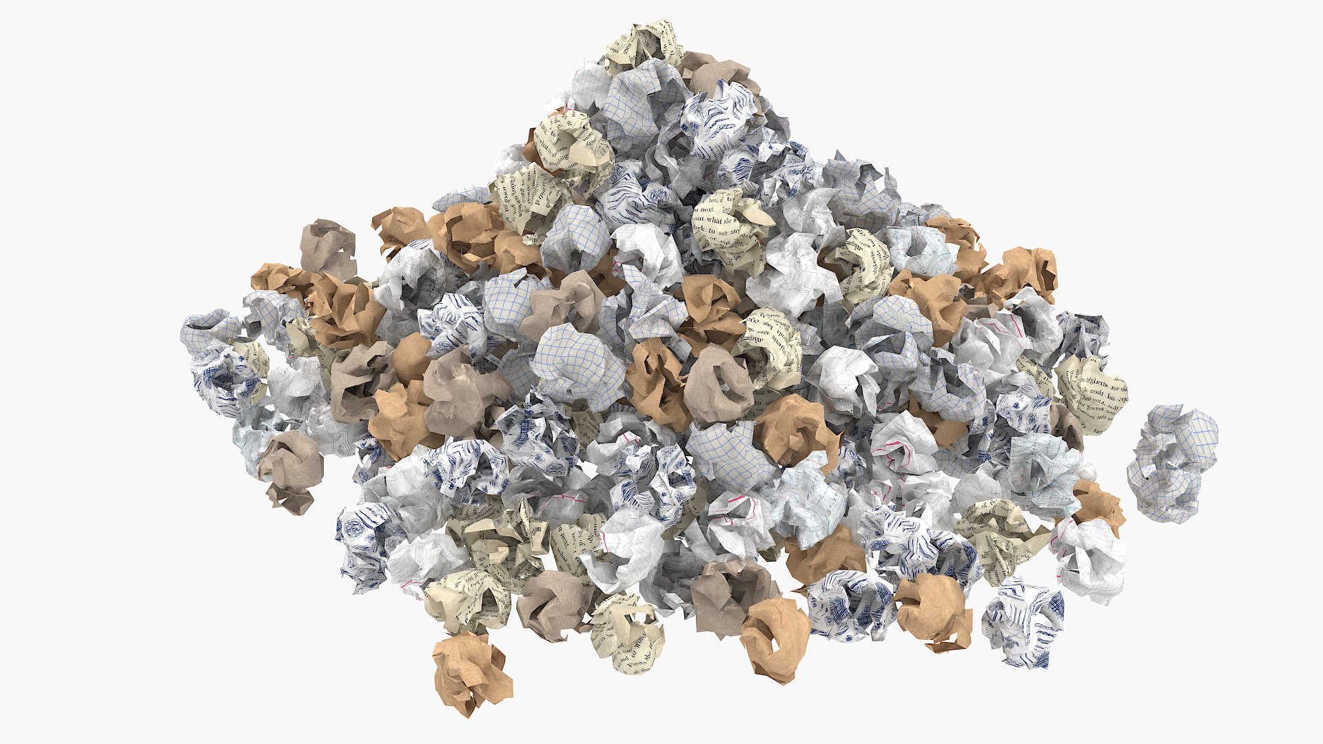 Crumpled Paper Pile Model - TurboSquid 2050739