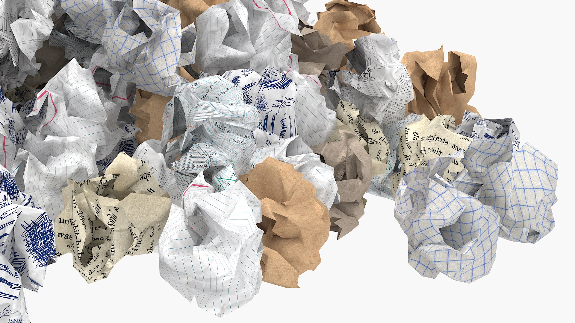 Crumpled Paper Pile Model - TurboSquid 2050739