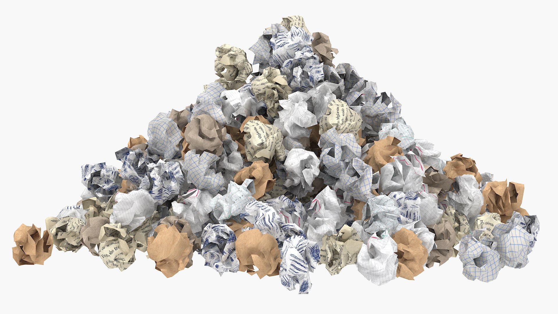 Crumpled Paper Pile Model - TurboSquid 2050739