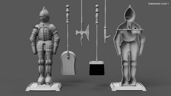 Knight Fireplace Tools 3D model - TurboSquid 1722220