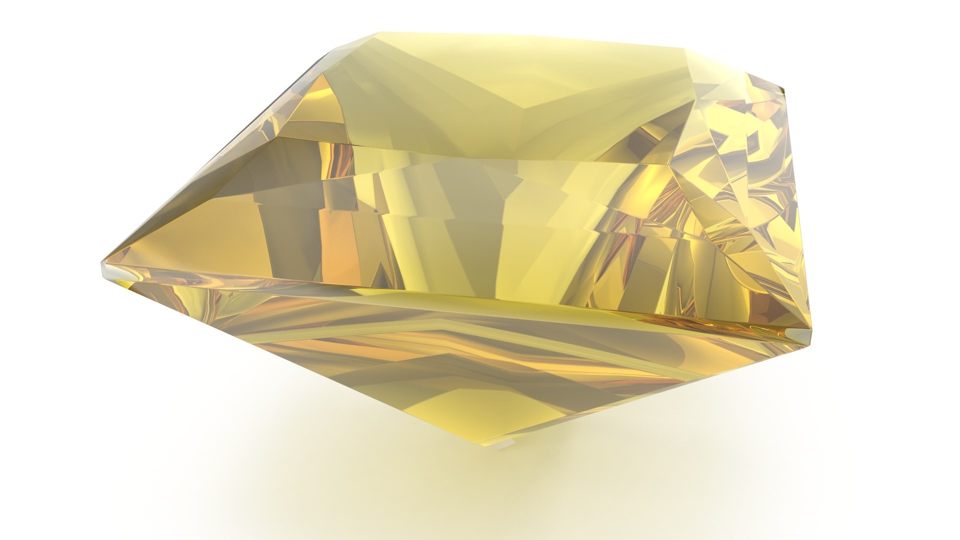 3D Princess Cut Yellow Sapphire Model - TurboSquid 1860324