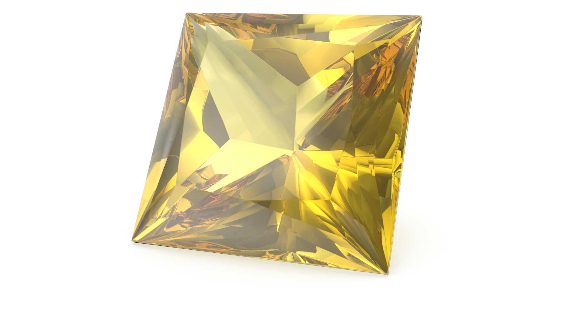 3D Princess Cut Yellow Sapphire Model - TurboSquid 1860324