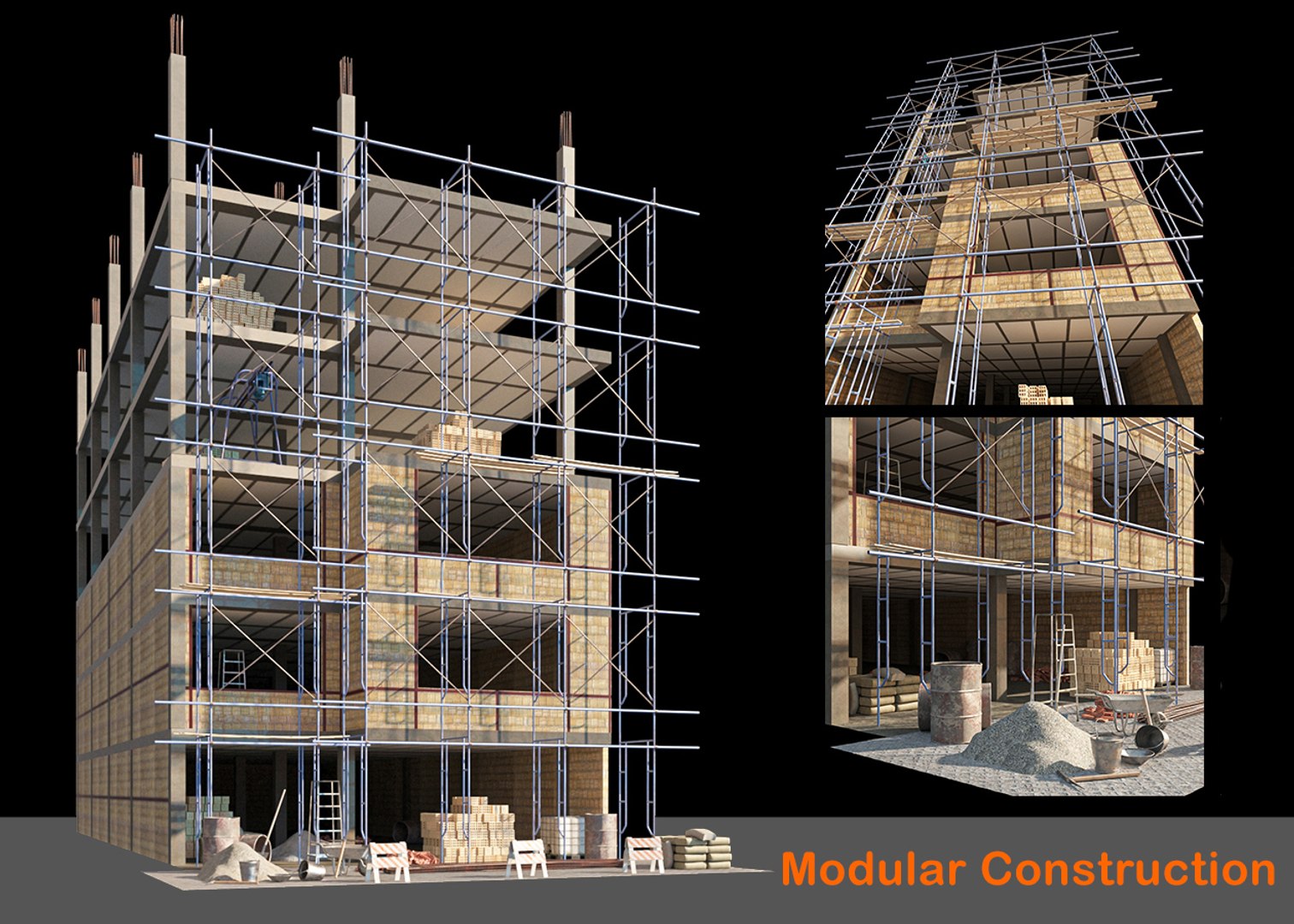 3D Modular Construction Site Model - TurboSquid 1909539