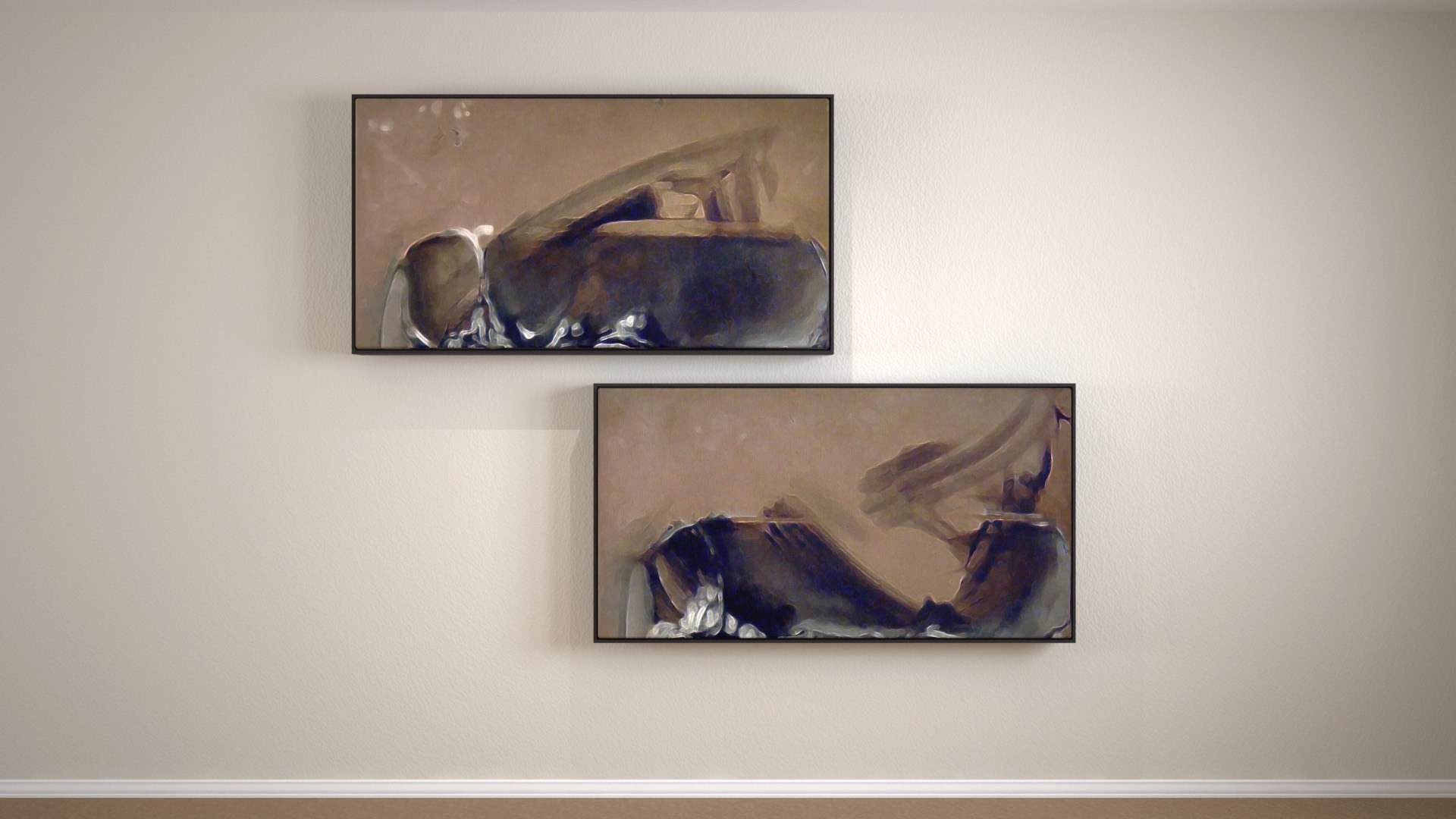 Modern Art Canvas Inset 3d Model