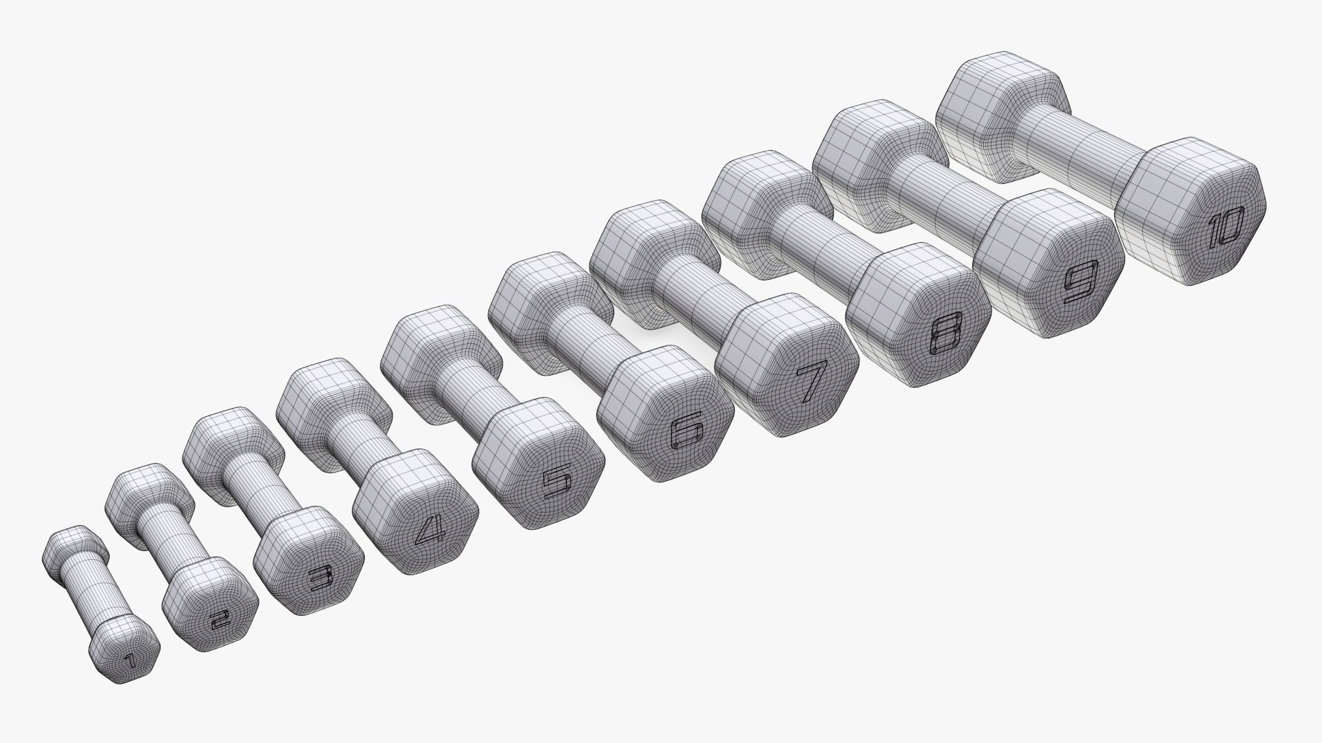 Hexagonal dumbbell 3D model - TurboSquid 1658362