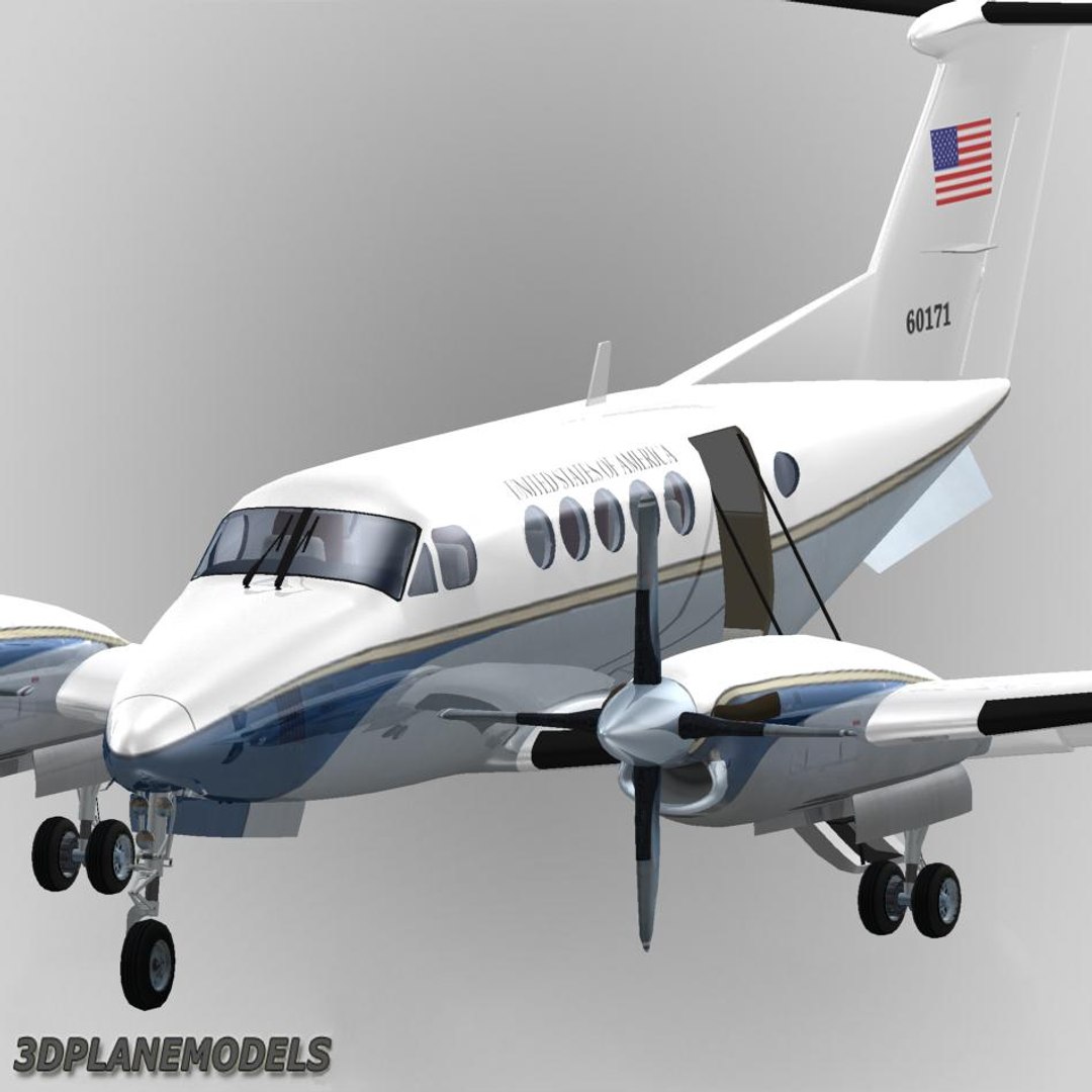 Beechcraft King Air B200 3d Model