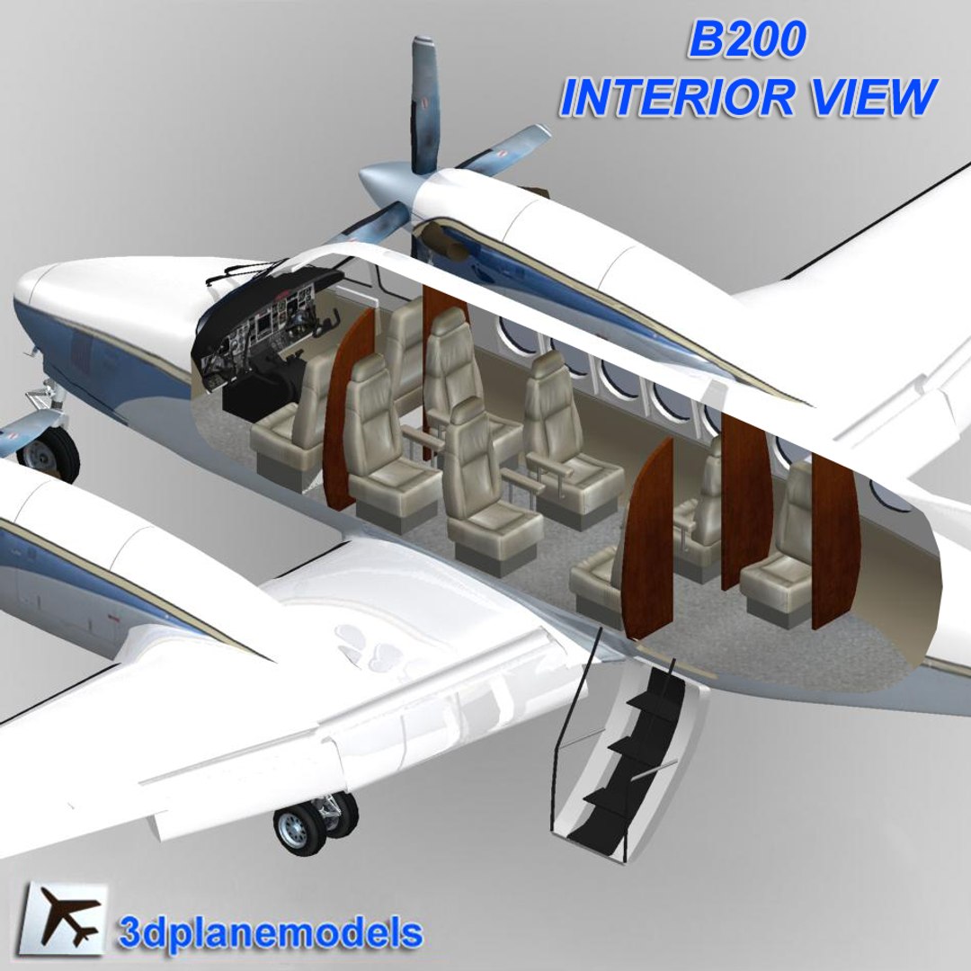 Beechcraft King Air B200 3d Model