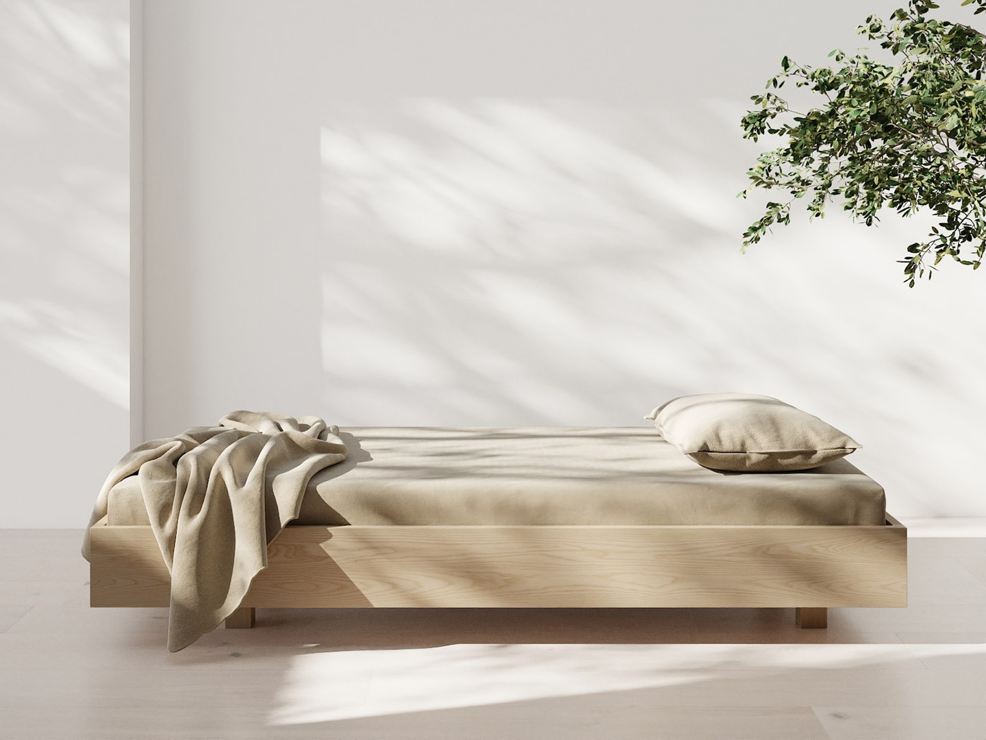 3D Simple 100 Bed - TurboSquid 2184712