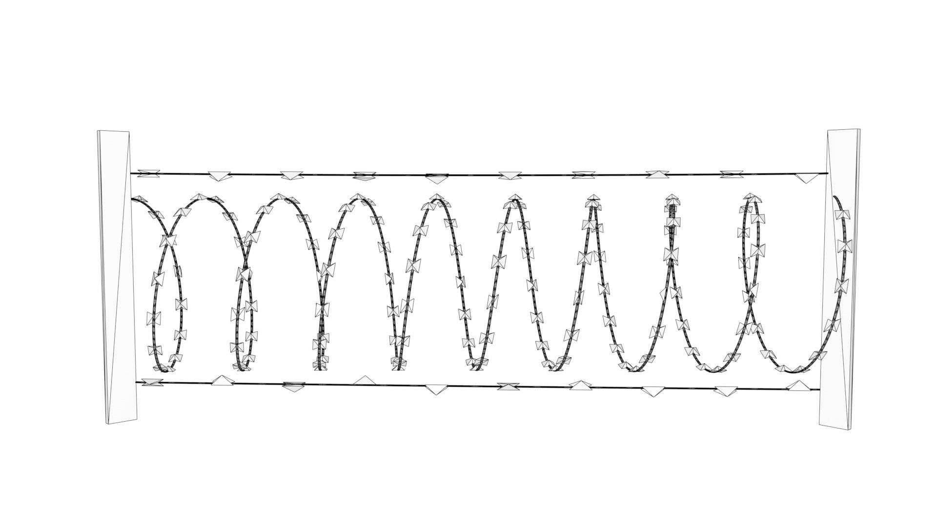 3D Military Wire Razor Fence Model - TurboSquid 1733397